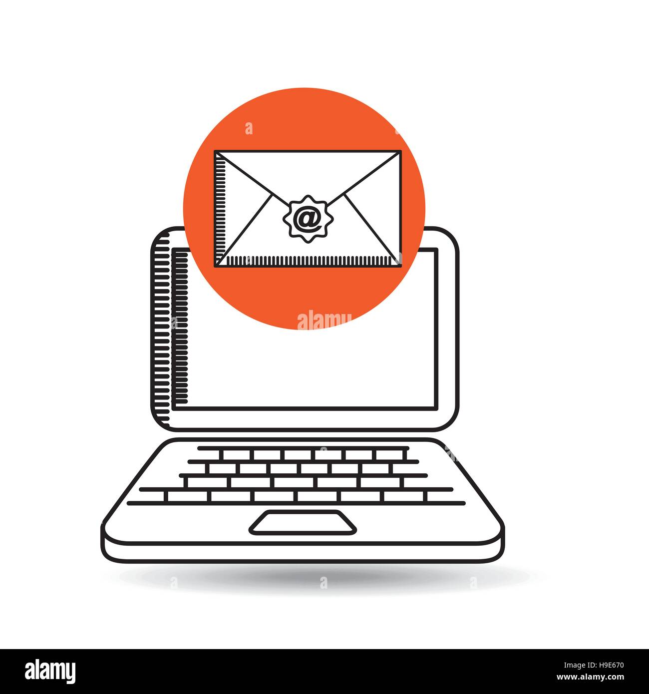 laptop email concept technology message graphic vector illustration eps ...