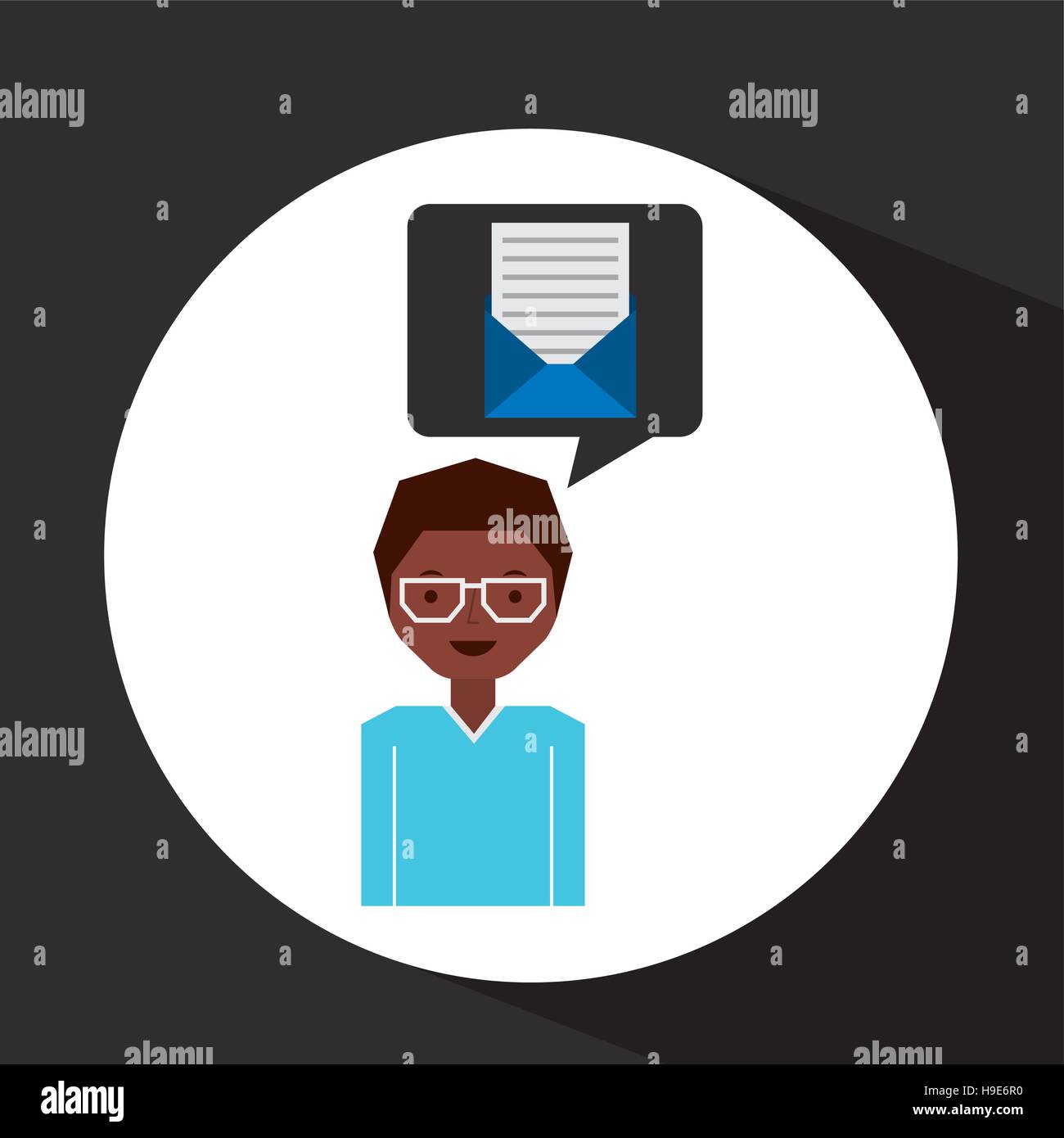 man cartoon message document file vector illustration eps 10 Stock ...