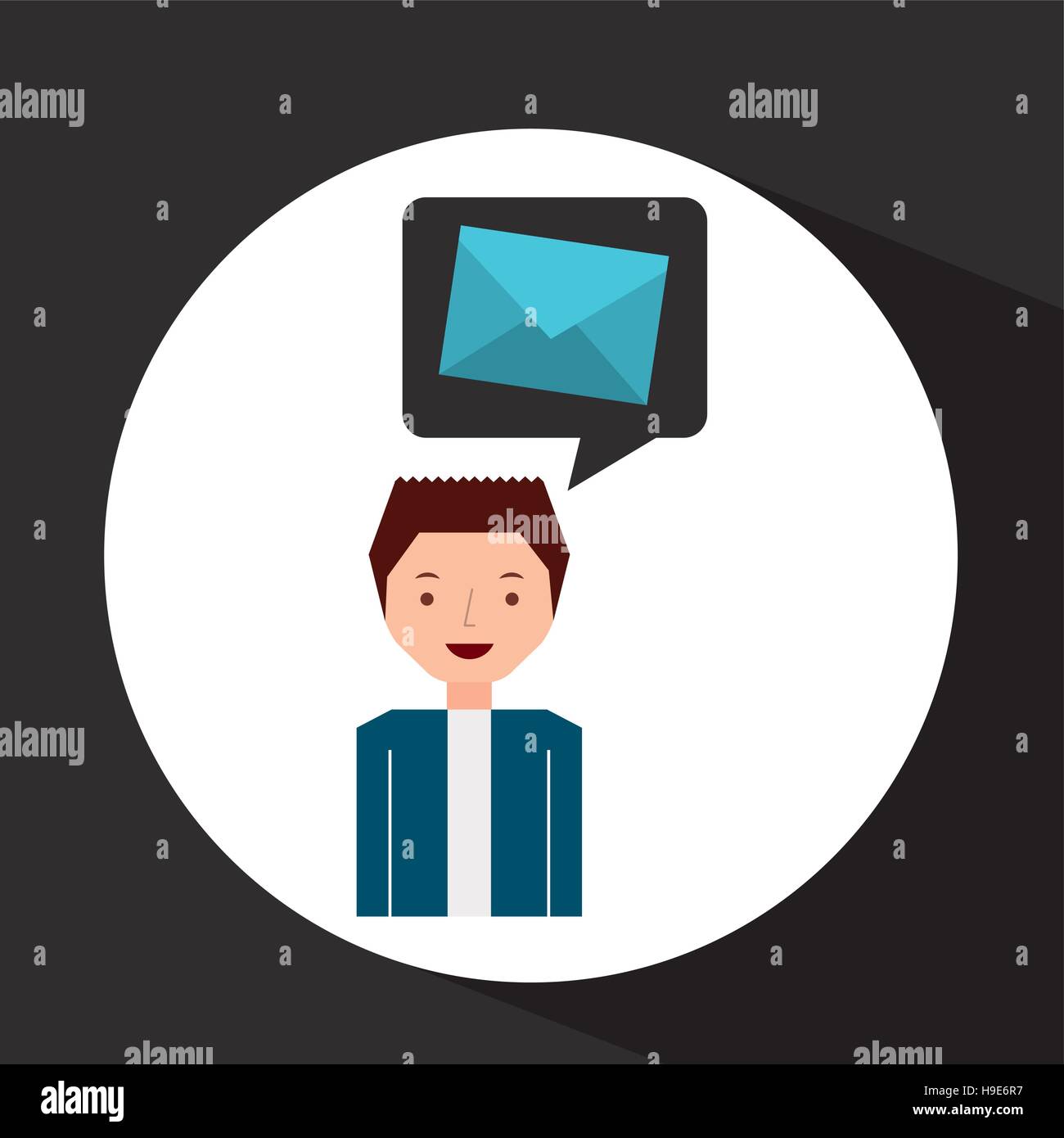 man cartoon message email envelope vector illustration eps 10 Stock ...