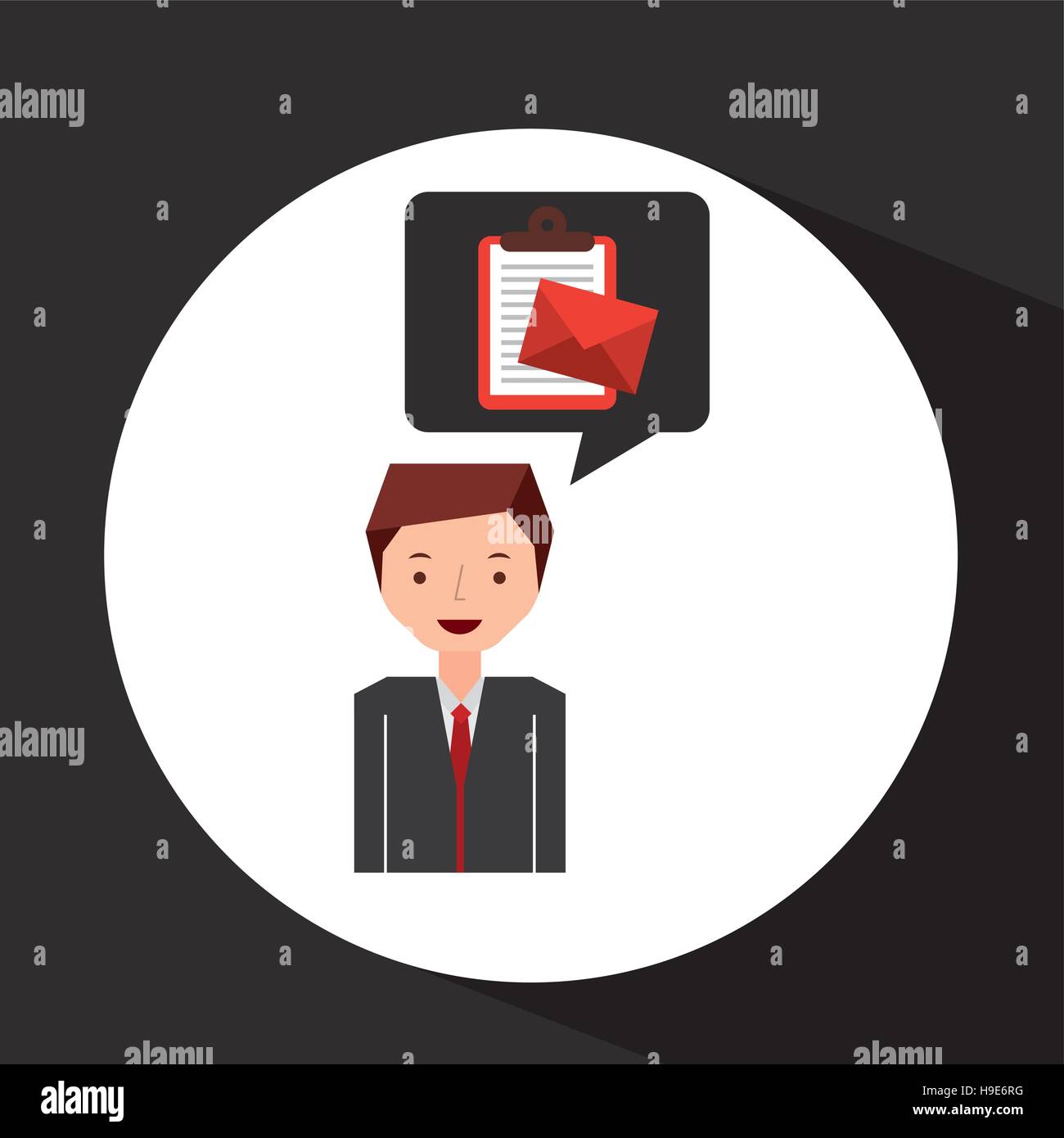 man cartoon message list email vector illustration eps 10 Stock Vector ...