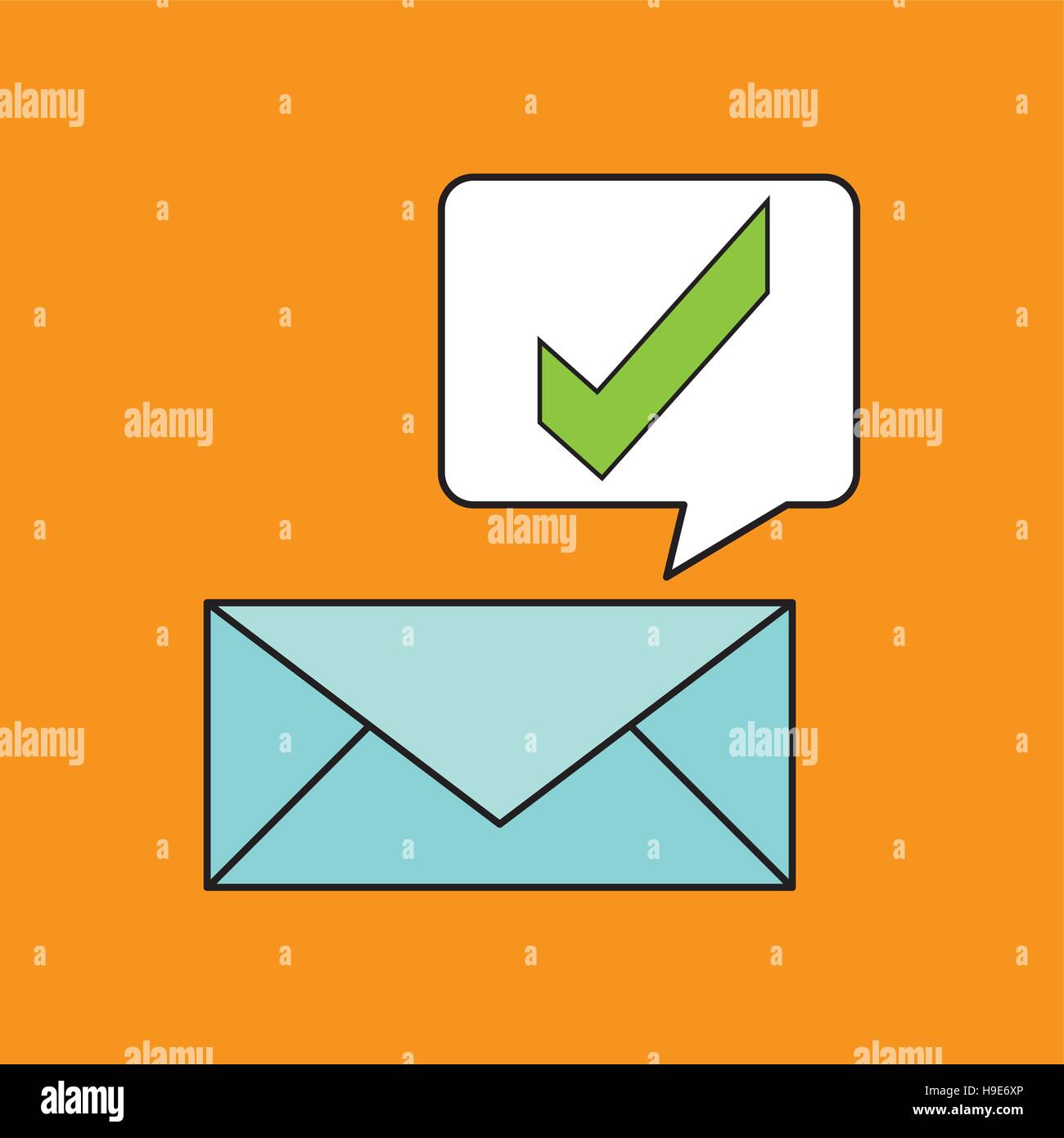 check mark email design vector illustration eps 10 Stock Vector Image ...