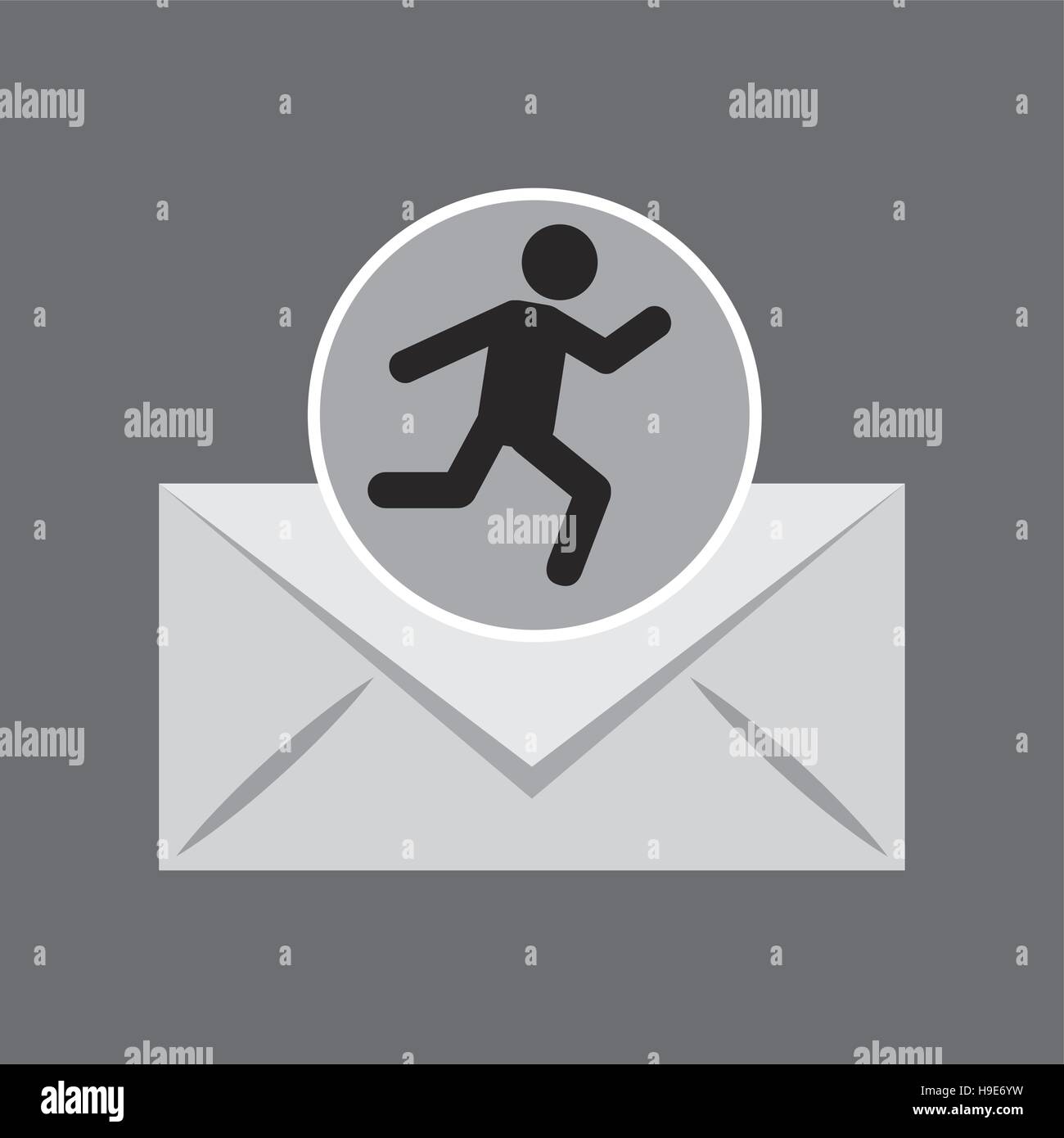 sihouette man running email vector illustration eps 10 Stock Vector ...