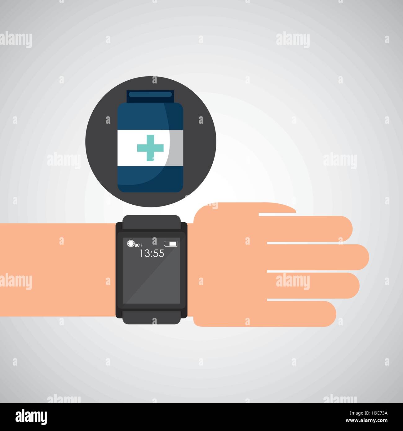 smartwatch device health container vector illustration eps 10 Stock ...