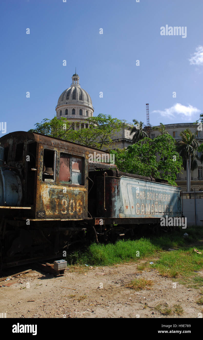 Cuba, Havana, Railroad Museum, Capitolio Stock Photo - Alamy