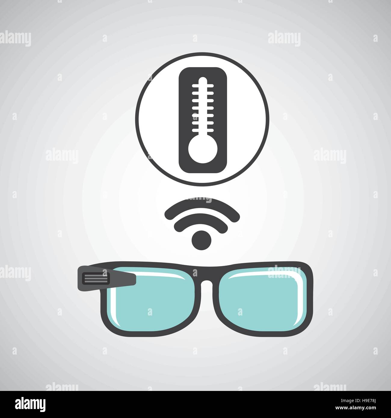 smart glasses connected thermometer temperature vector illustration eps ...