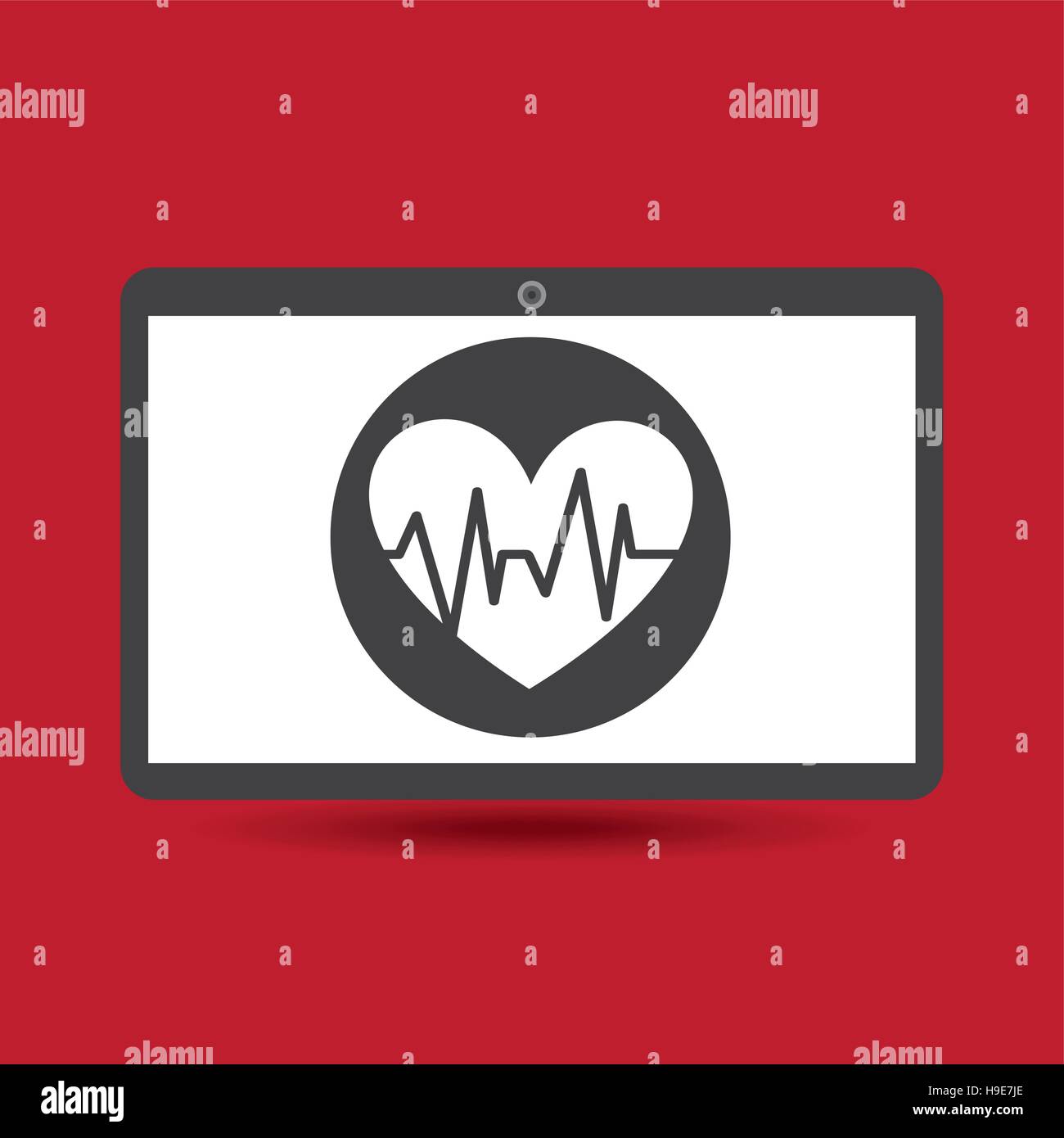 computer digital healthcare pulse heart vector illustration eps 10 ...