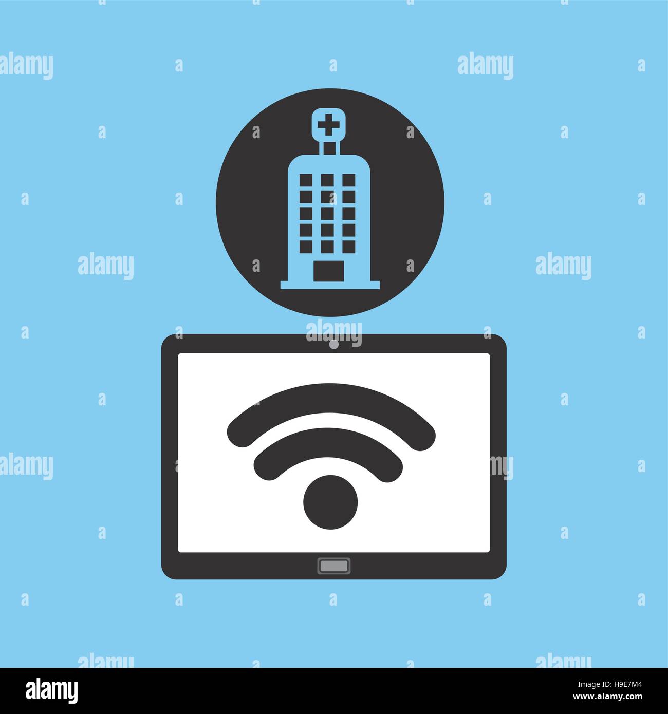 Hospital computer blurred Stock Vector Images - Alamy