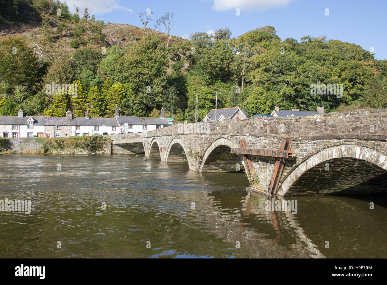 Dovey Bridge (Pont a'r Dyfi) built in 1805, crossing the River Dovey ...