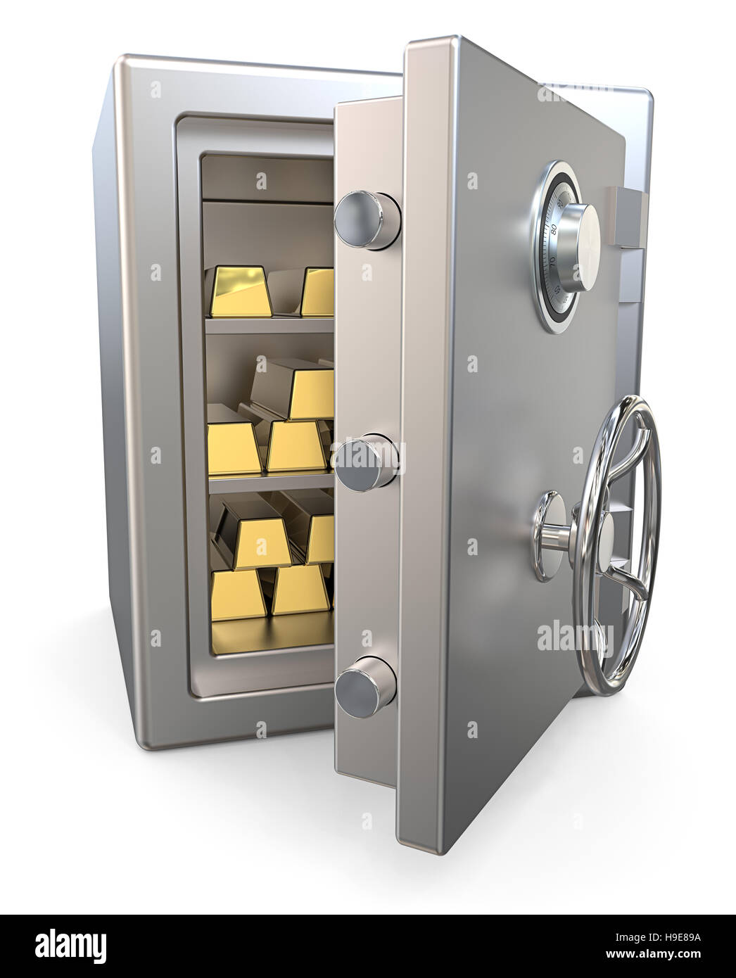 Gold bars a box hi-res stock photography and images - Alamy