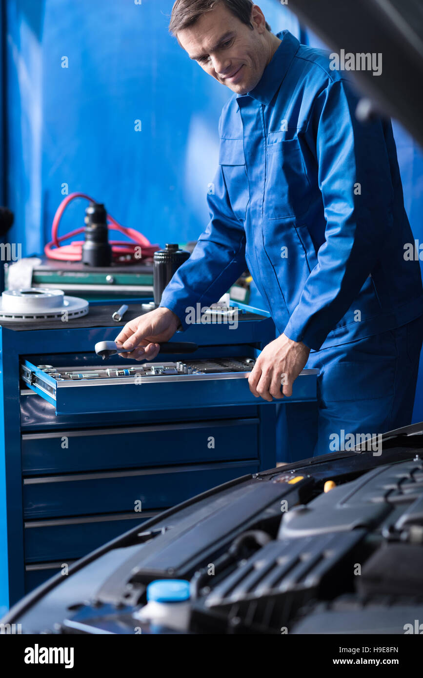 Professional mechanic working in auto service center Stock Photo - Alamy