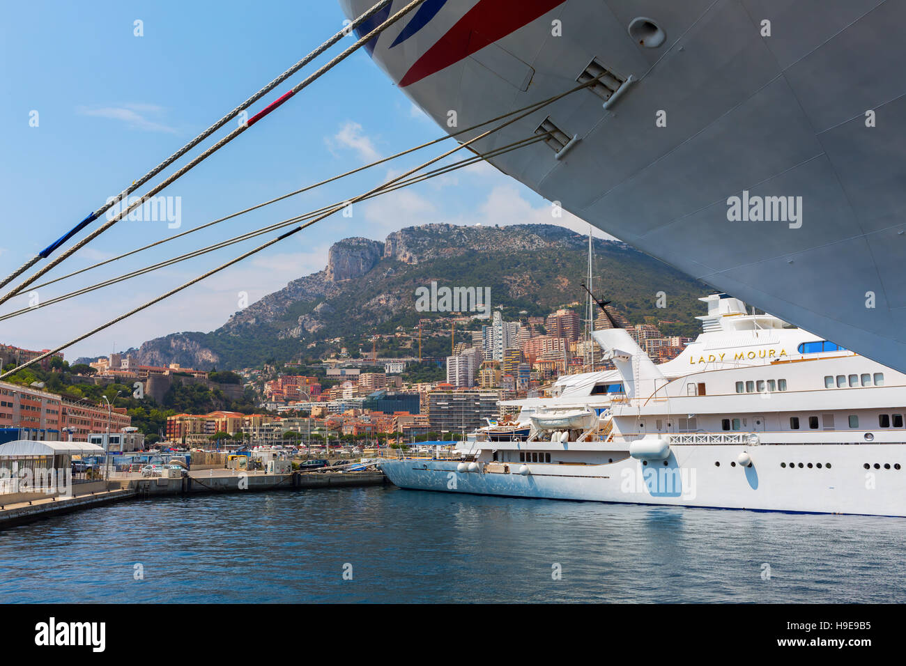 Monaco, Monaco - July 30, 2016: cruise ship MV Azura in the port of ...