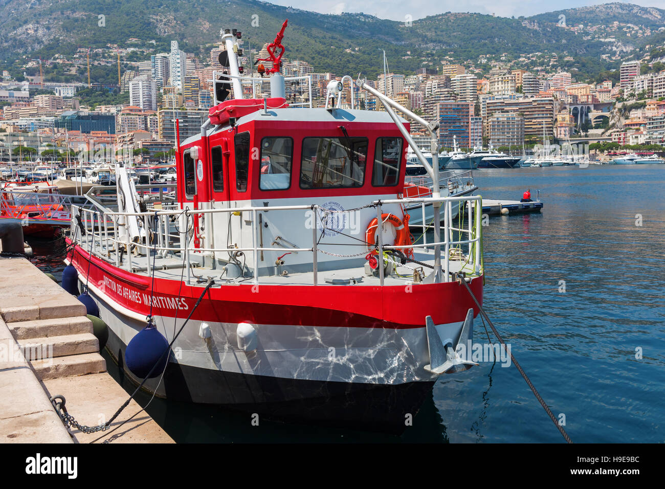 boat of the office of naval affairs in the port of Monaco Stock Photo ...
