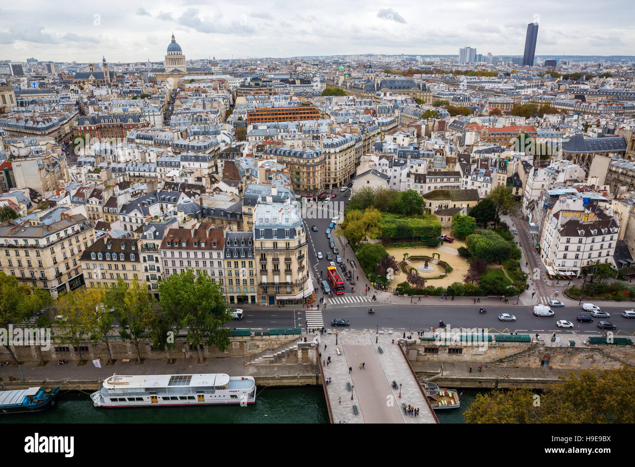 aerial view over Paris, France Stock Photo - Alamy