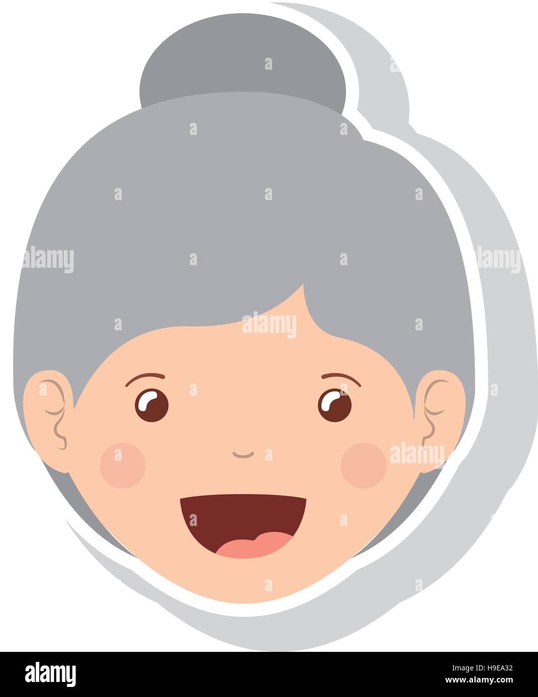 Old lady smiling face Stock Vector Images - Alamy