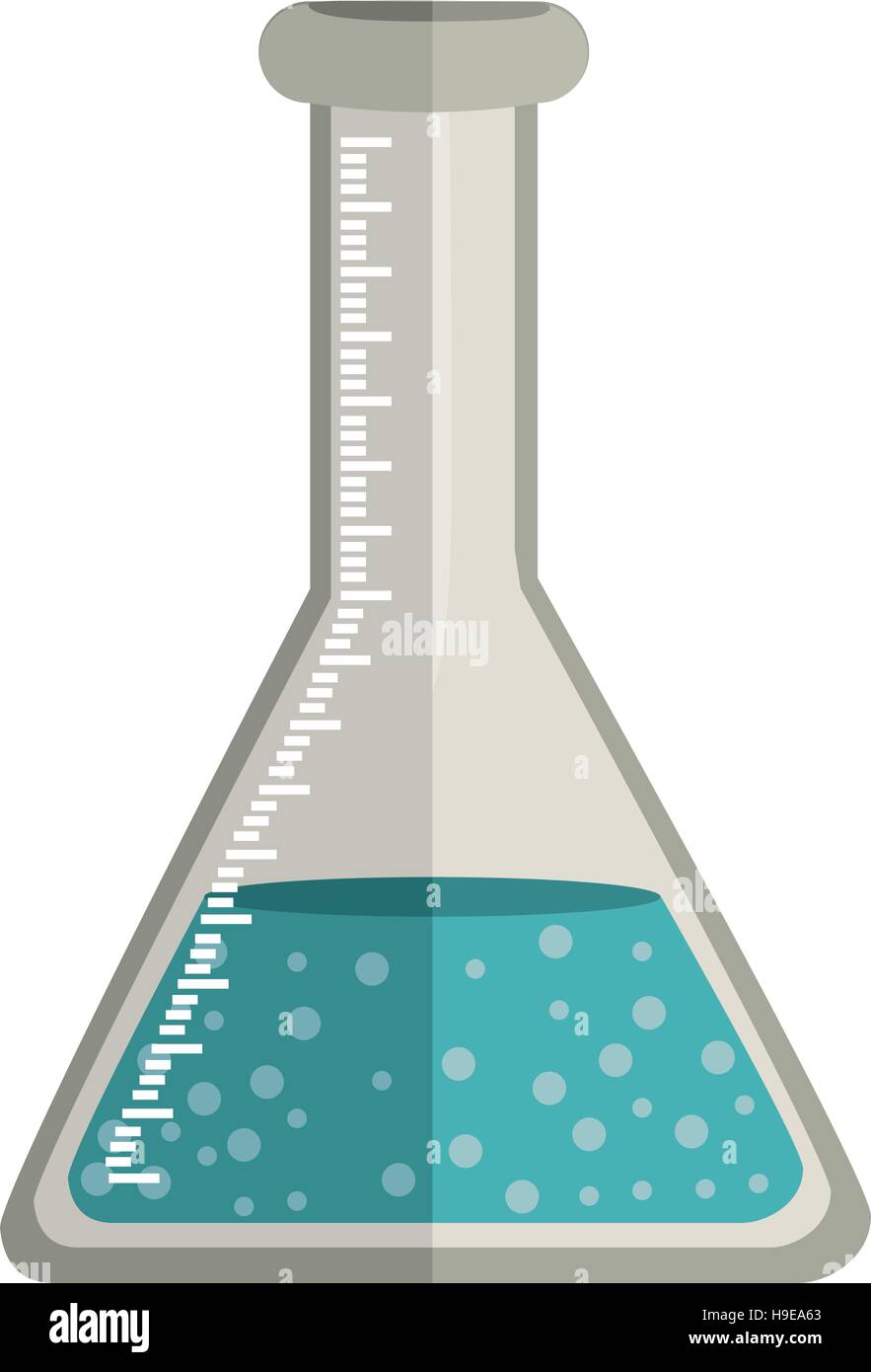 Glass beaker for laboratory with liquid solution vector illustration ...