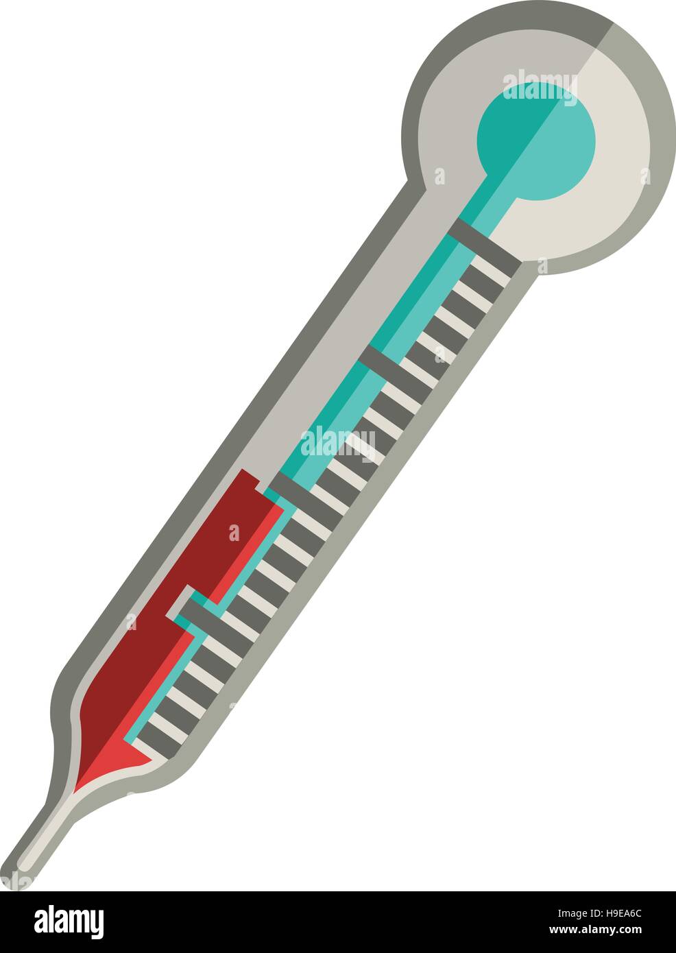 thermometer with temperature scale in colors vector illustration Stock ...