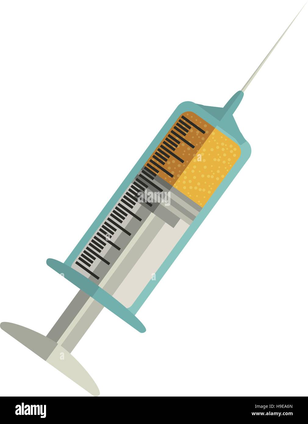 Needle syringe with liquid and inchs vector illustration Stock Vector ...