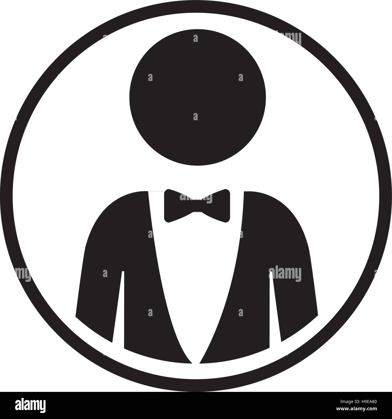 silhouette sphere of half body icon man formal style with bowtie vector ...