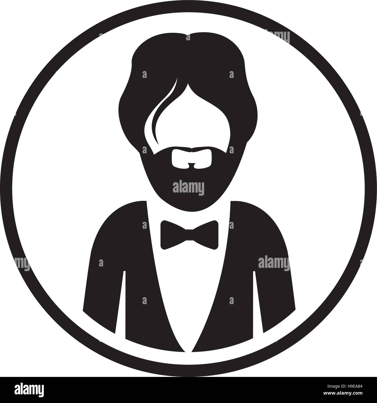 silhouette sphere of half body icon man formal style vector ...