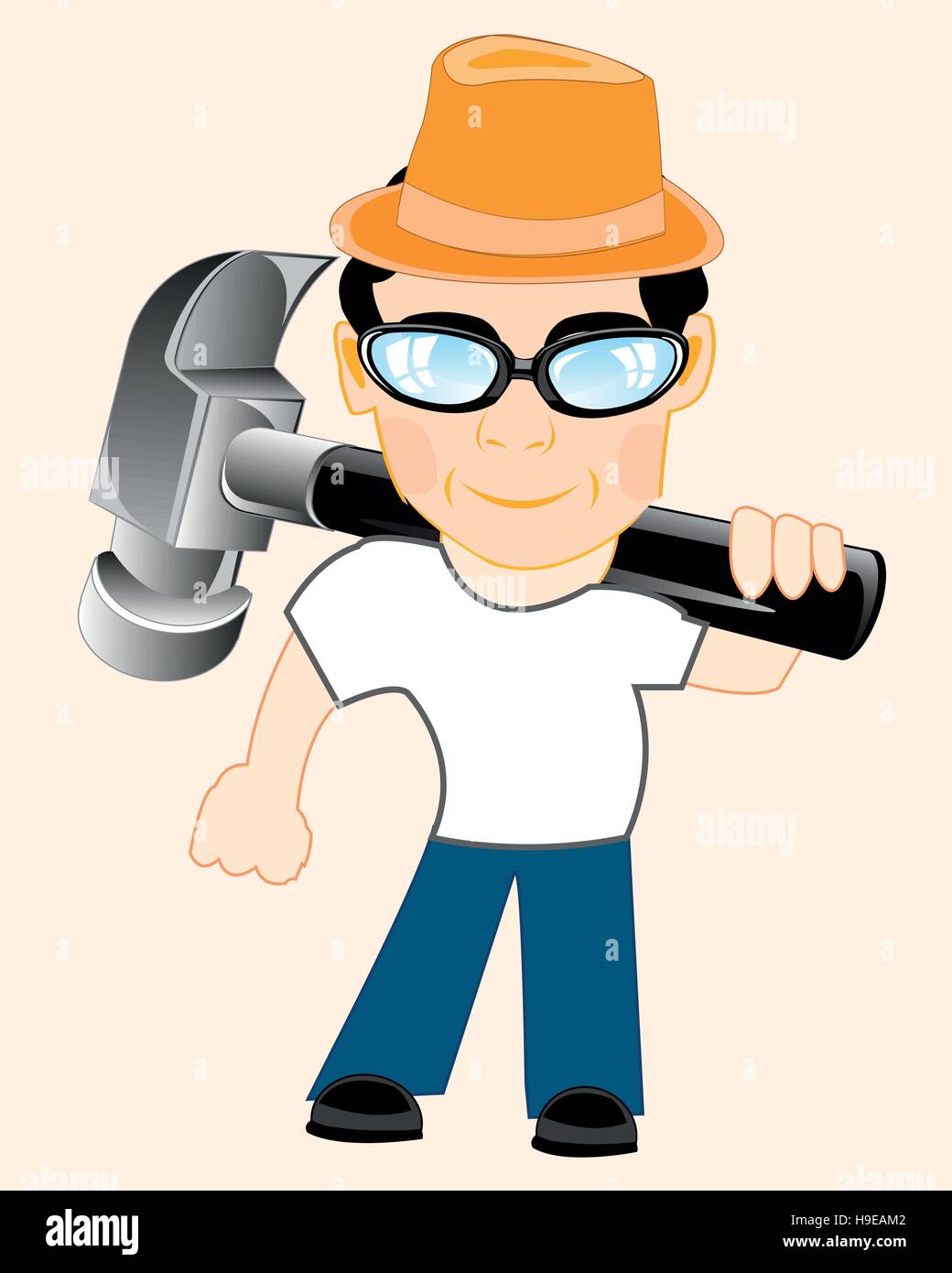 Tools repair young man Stock Vector Images - Alamy