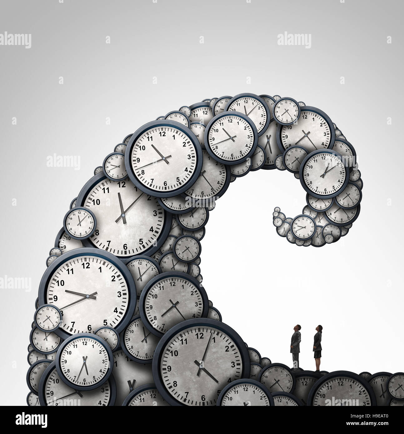 Overwhelmed schedule and overtime working hours concept as people ...