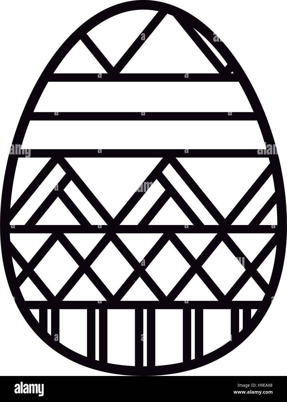 silhouette easter egg design with horizontal striped vector ...