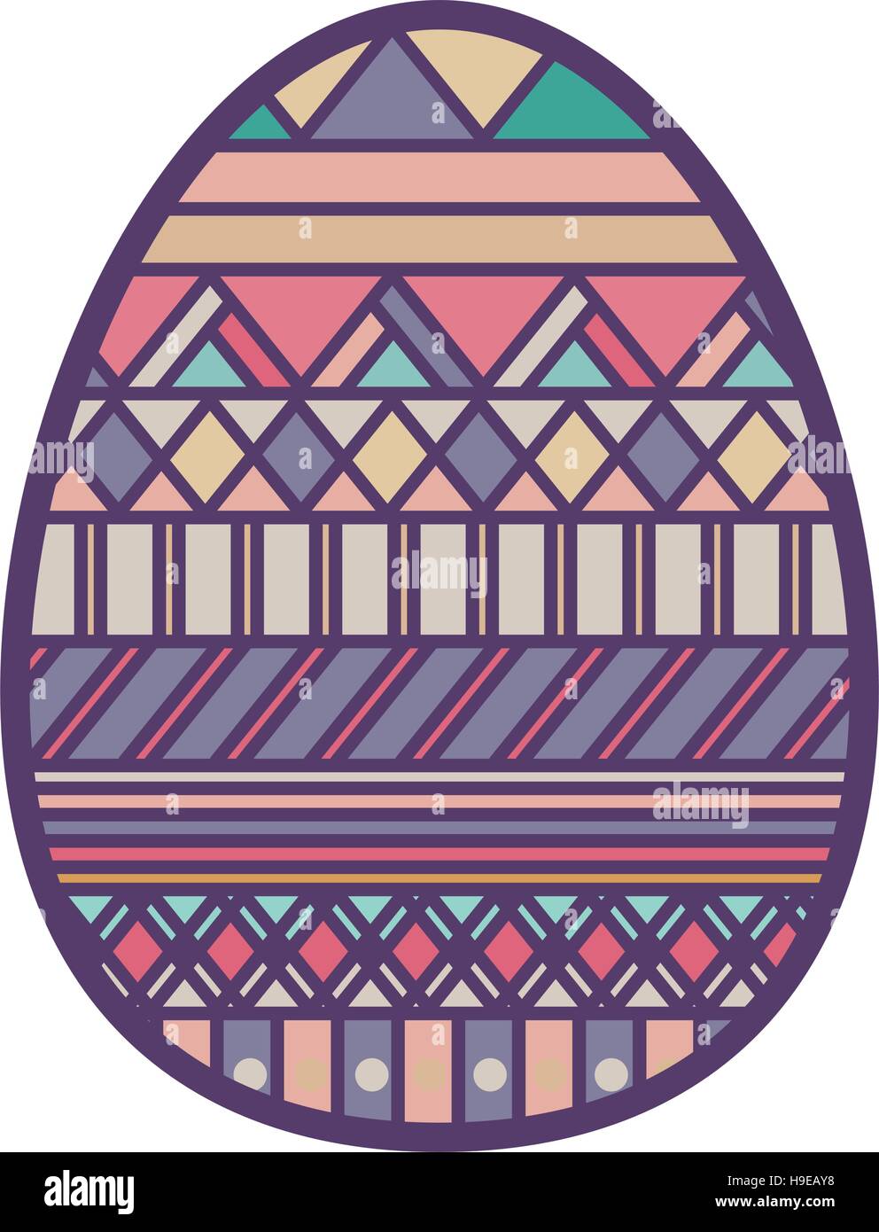 colorful easter egg design with horizontal striped vector illustration ...