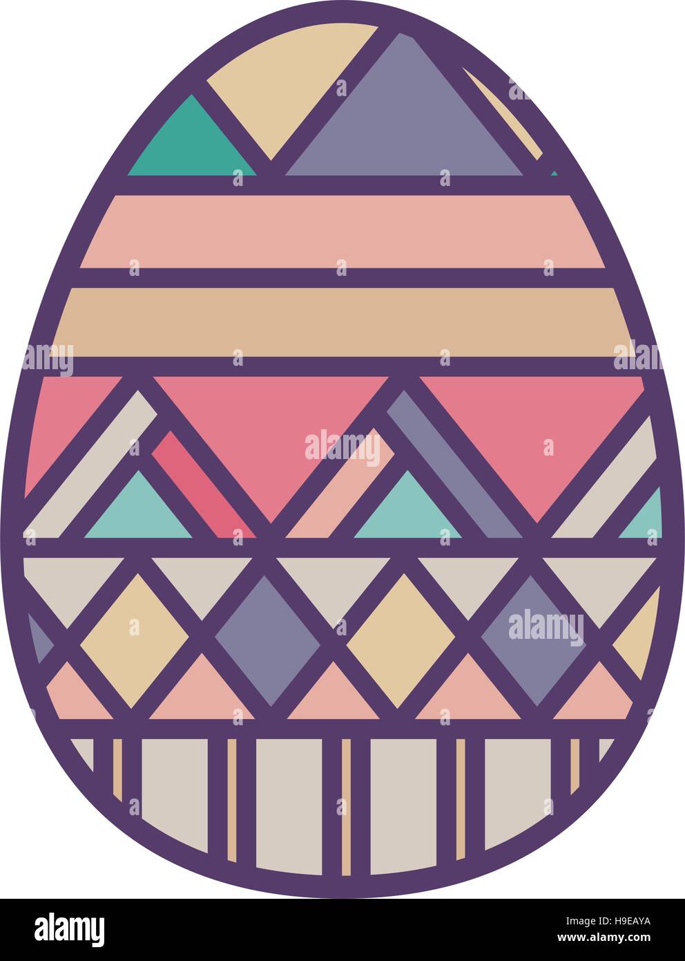 colorful easter egg design with horizontal striped vector illustration ...
