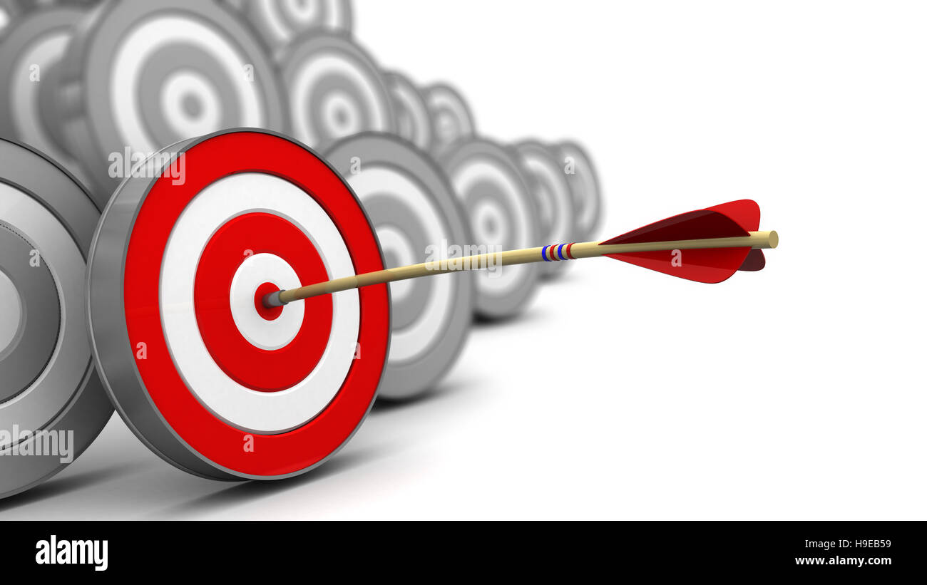 abstract 3d illustration of right target choice concept Stock Photo - Alamy