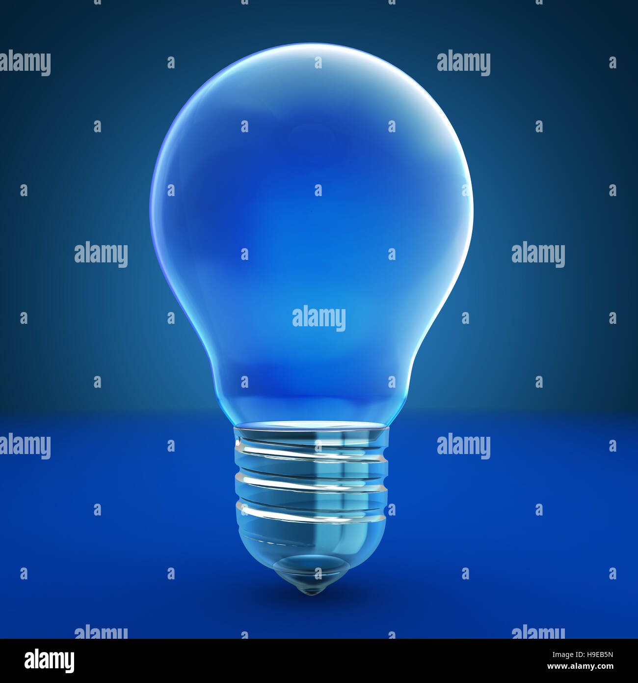 3d illustration of light bulb template with empty space inside, white ...