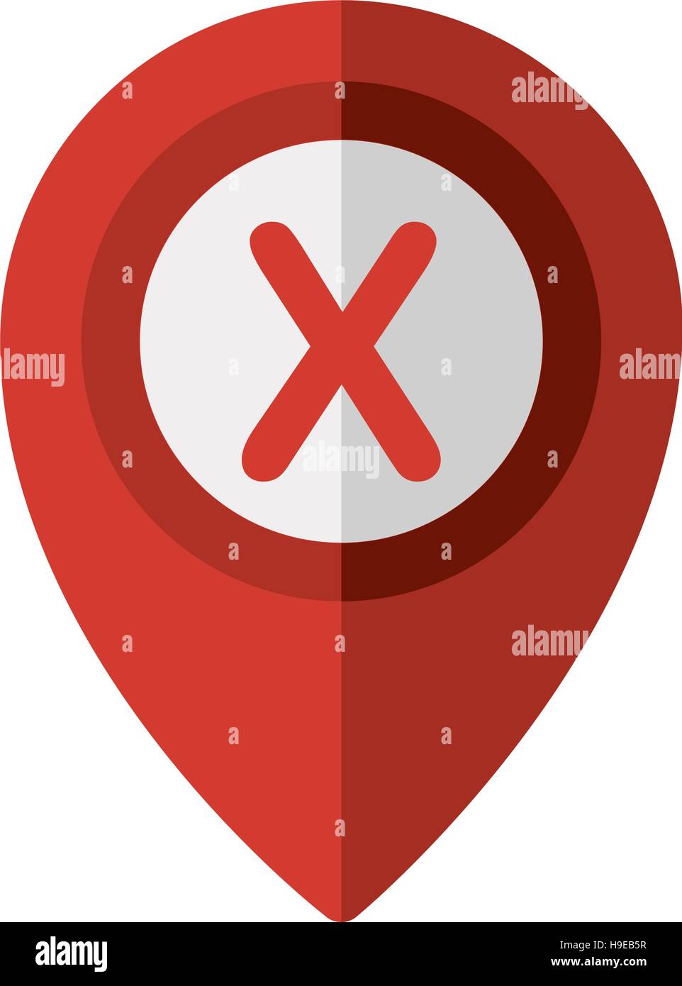 map pointer with shape x Stock Vector Image & Art - Alamy