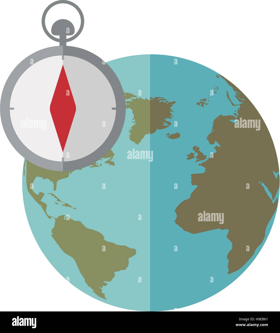 blue sphere world with compass icon Stock Vector Image & Art - Alamy