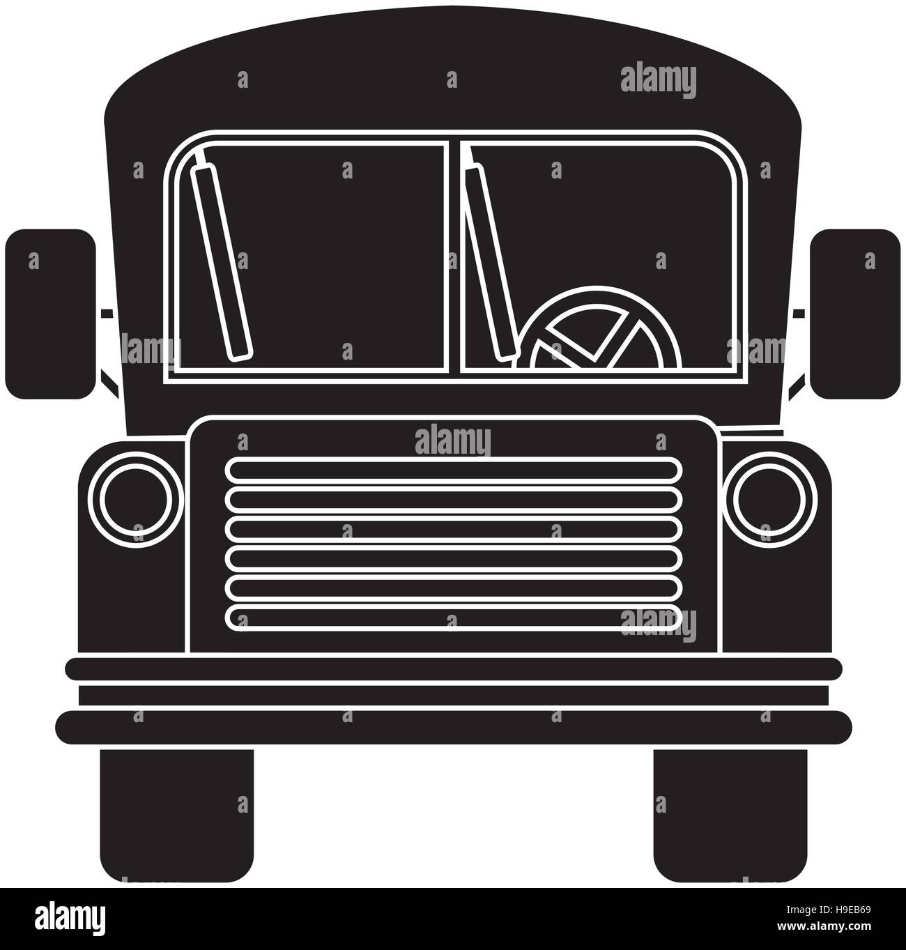 front view school bus with wheels Stock Vector Image & Art - Alamy