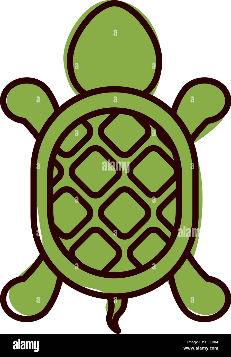 silhouette with turtle shape animal color vector illustration Stock ...