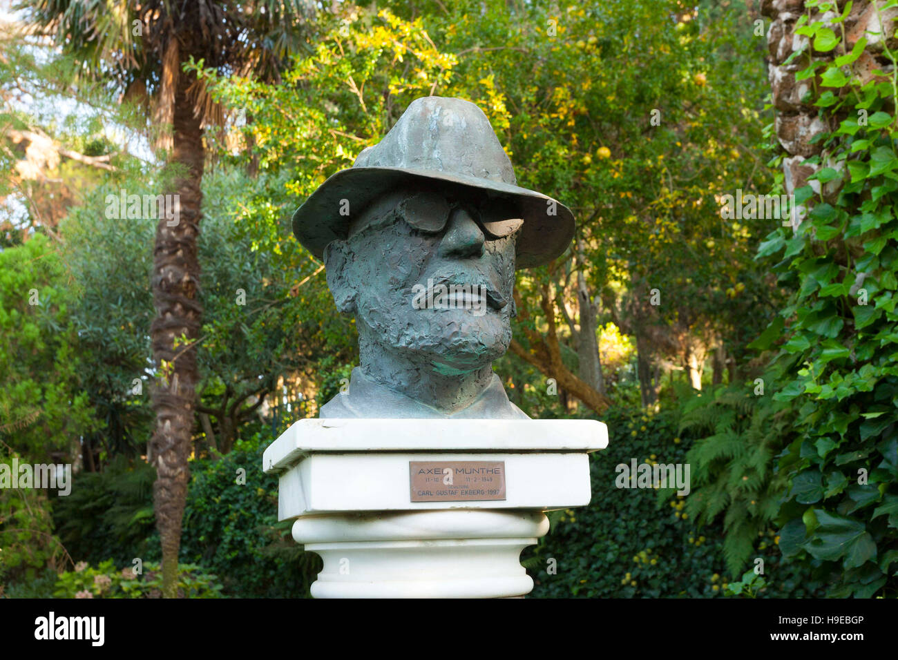 Bust of author physician Axel Munthe in the Villa San Michele, Capri ...