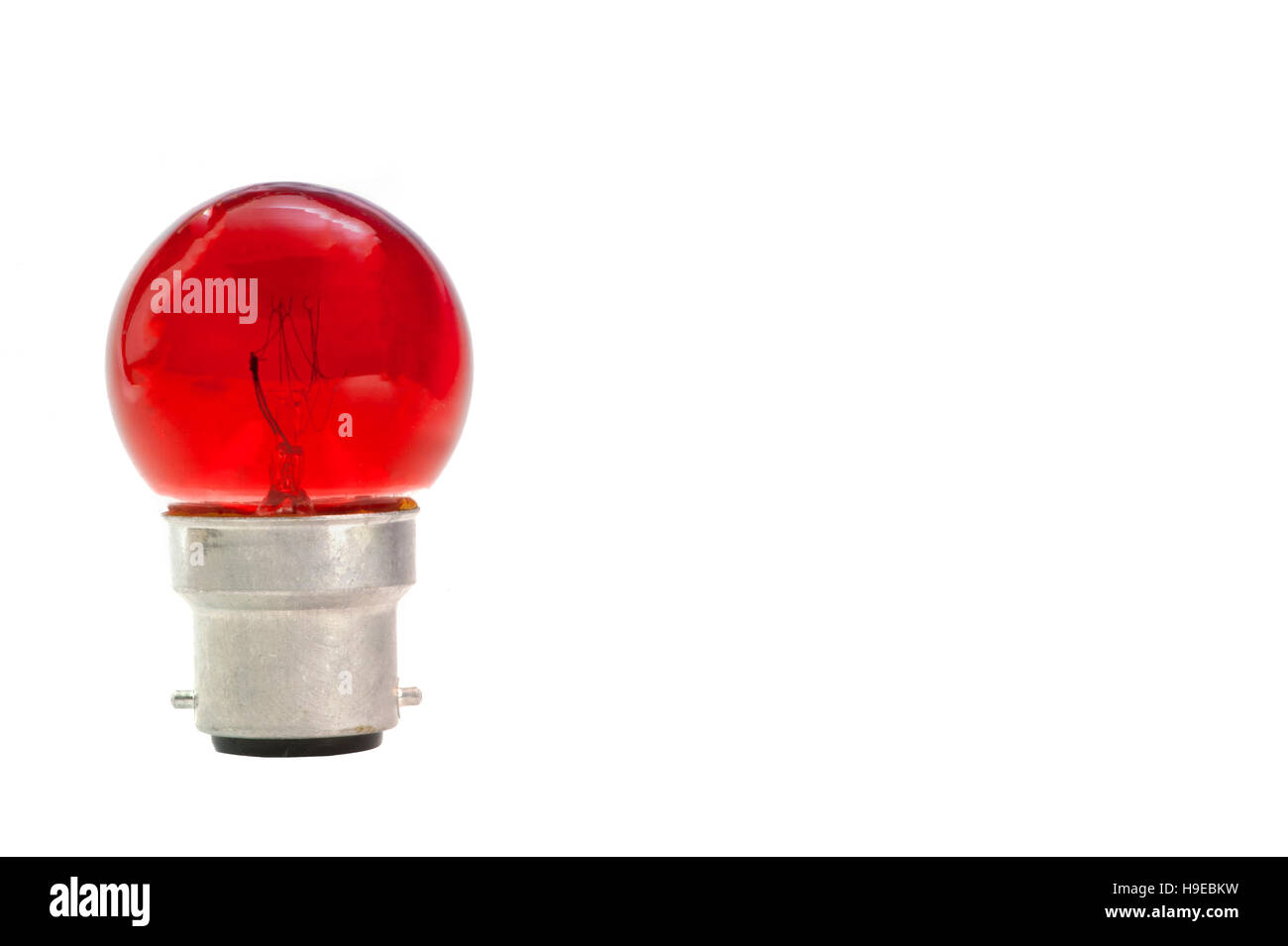 red light bulb isolated on white background Stock Photo - Alamy