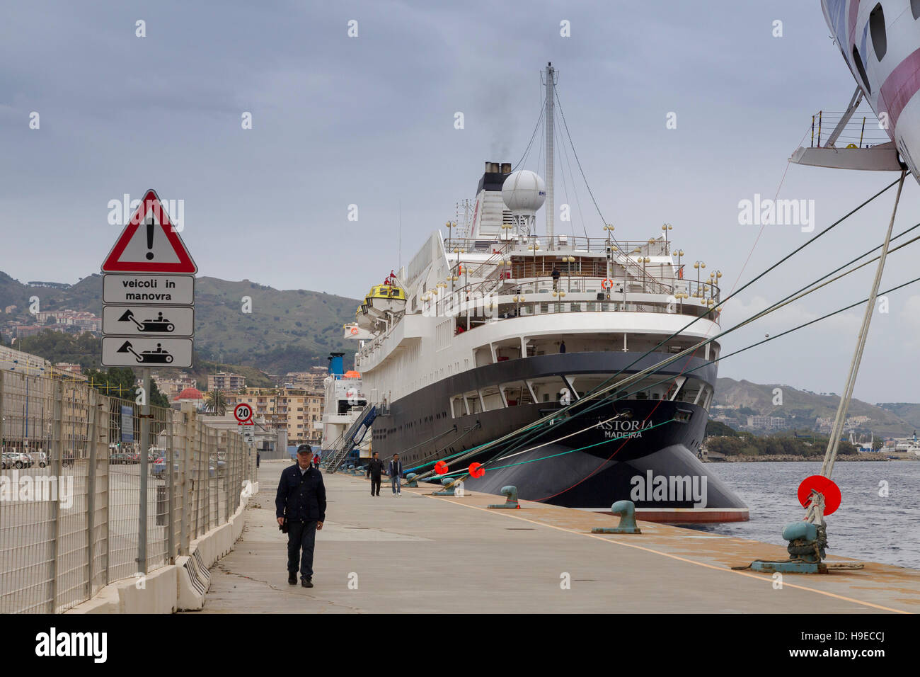 Cruise ship Astoria moored alongside in Messina, Sicily Stock Photo - Alamy