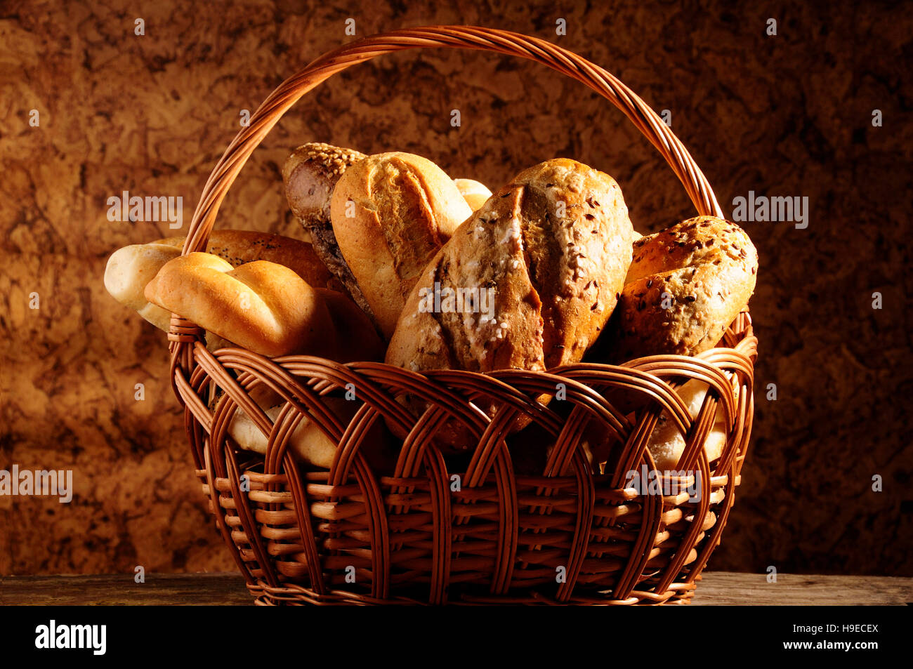 variety of bread in a basket Stock Photo - Alamy