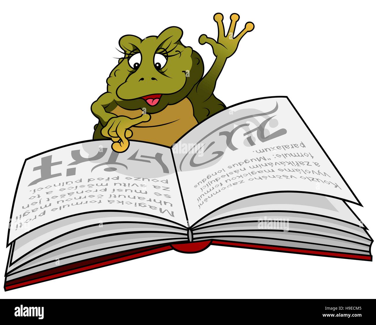 Frog Reading Book Stock Vector Image & Art - Alamy