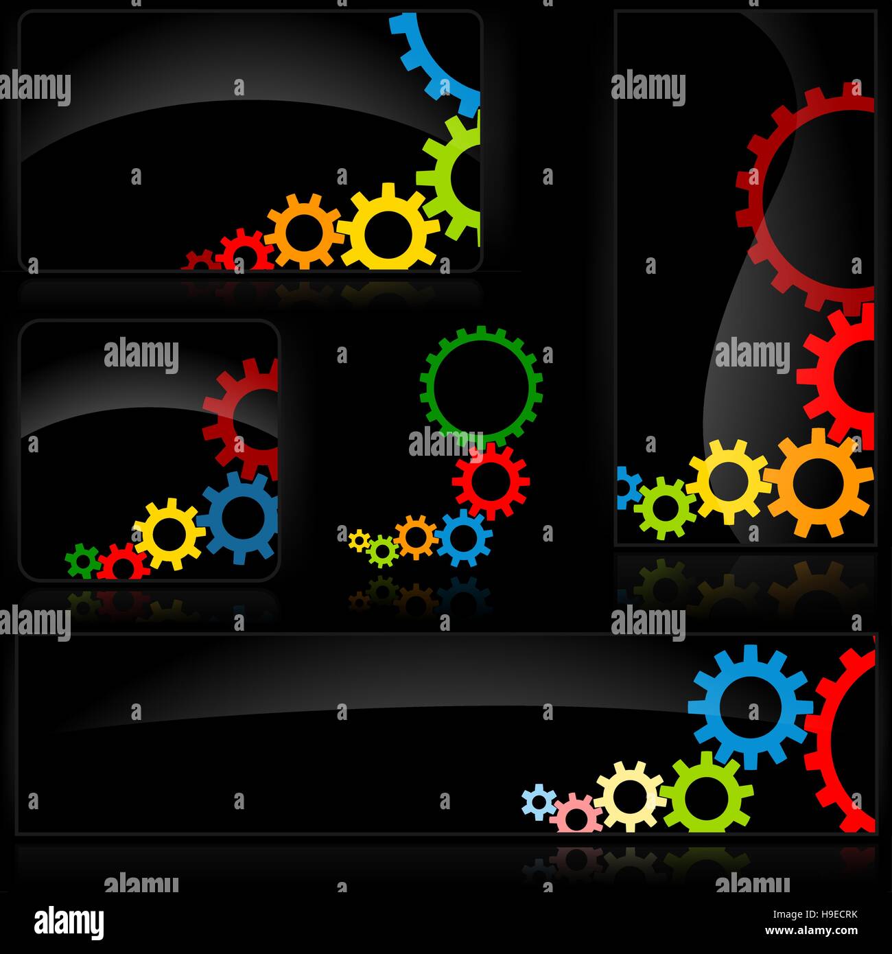 Colorful Gears on Black Banner Stock Vector Image & Art - Alamy