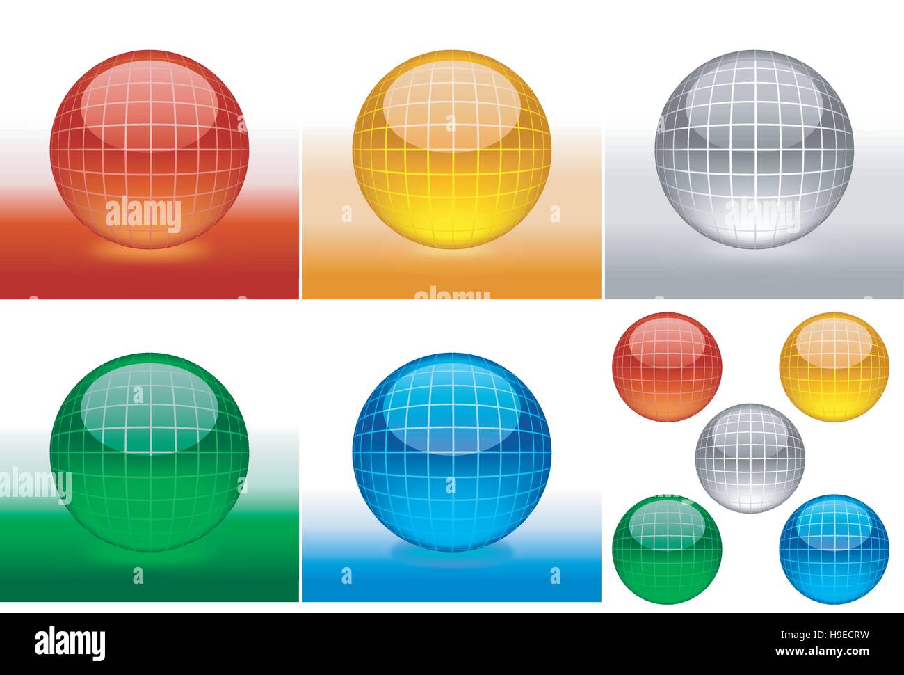 Glossy Grid Spheres Stock Vector Image & Art - Alamy