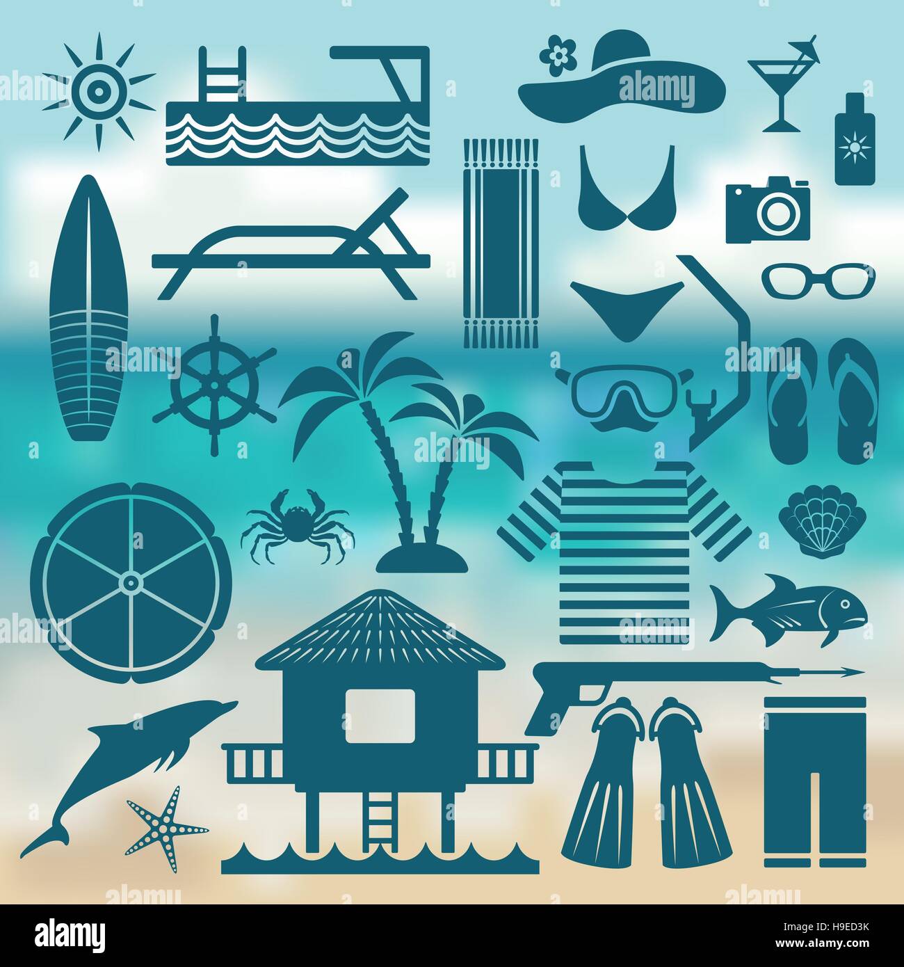 Seaside bungalows Stock Vector Images - Alamy