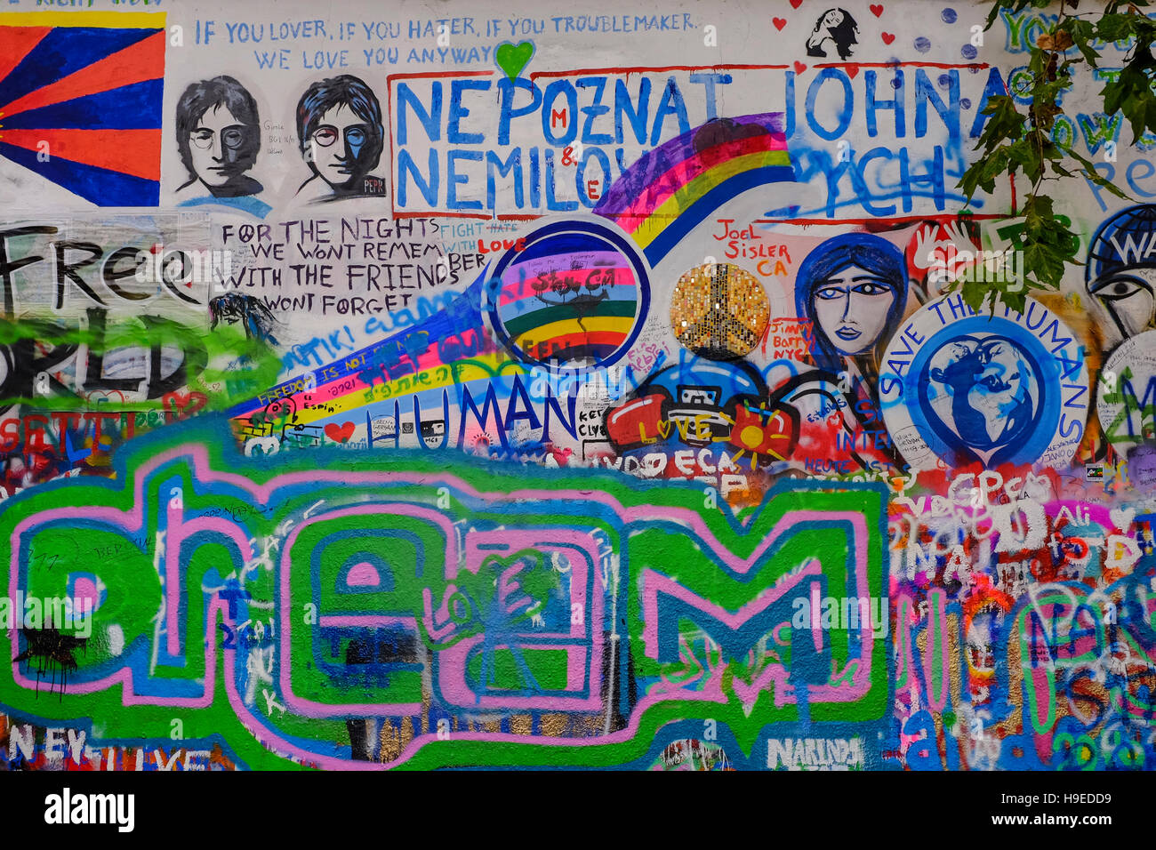John Lennon Wall, Prague Stock Photo - Alamy