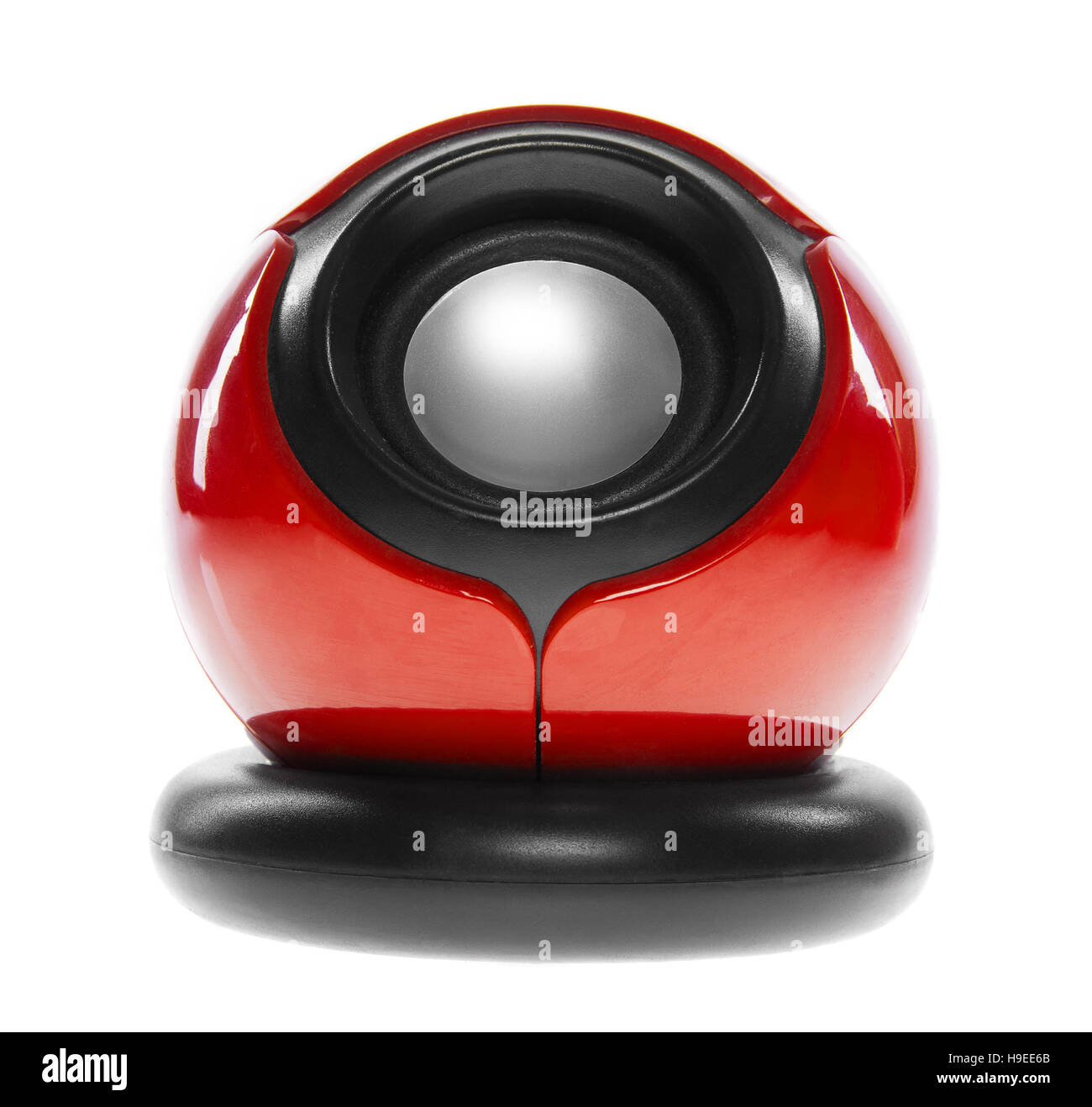 Red speaker isolated on white background Stock Photo - Alamy