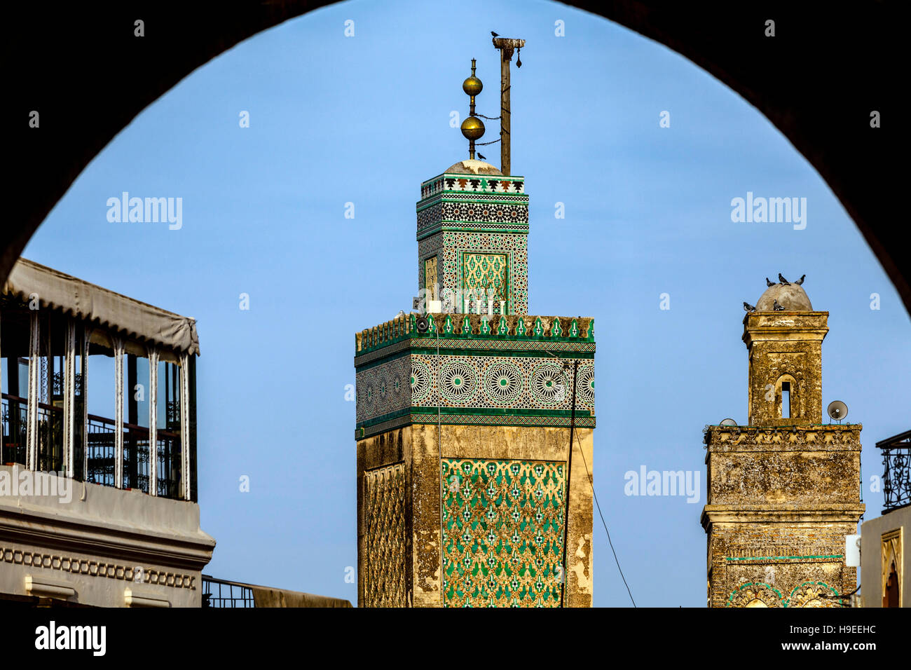 Archway and Minarets, Fez el Bali, Fez, Morocco Stock Photo - Alamy