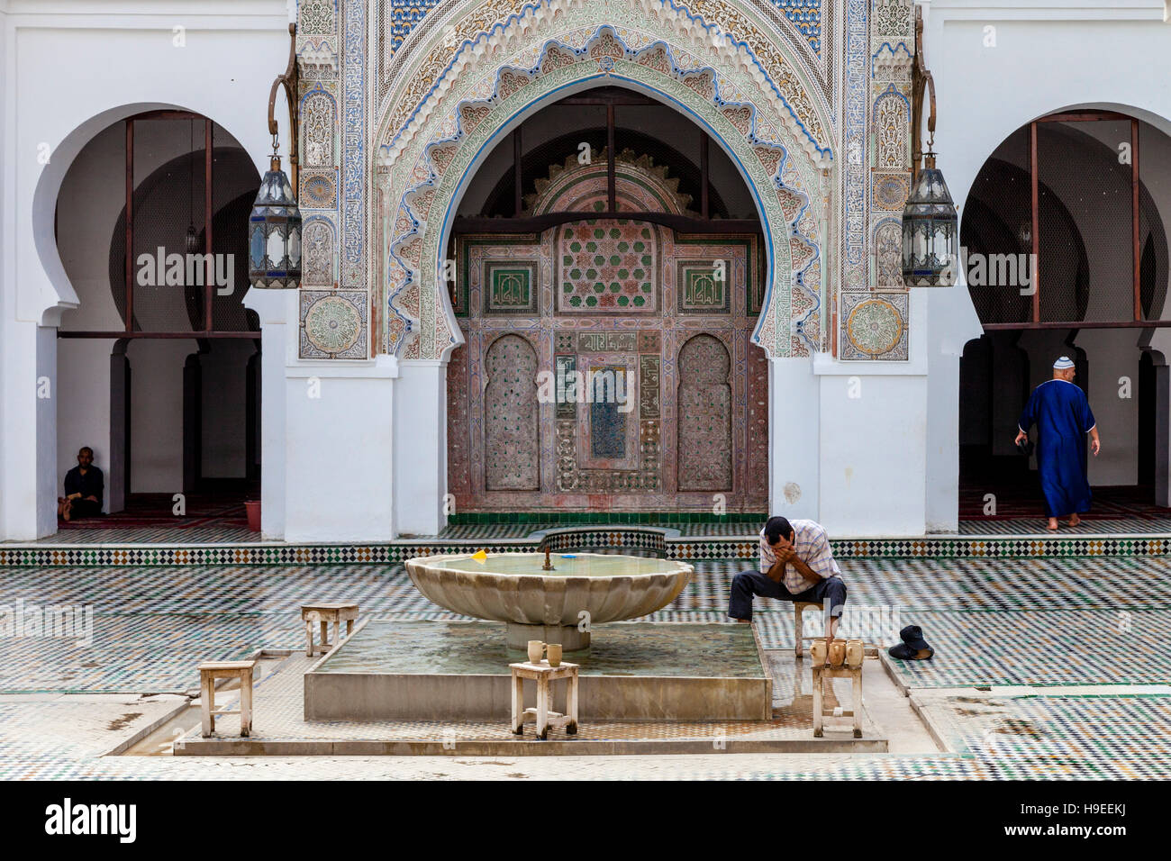 Muslim Men Washing Before Prayer, The Al-Karaouine Mosque, Fez el Bali ...