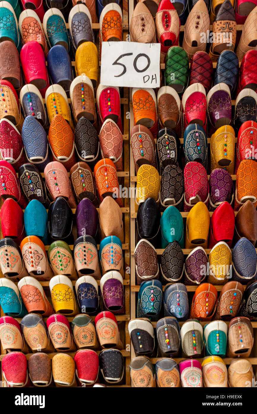 Traditional Moroccan Slippers For Sale In The Medina, Fez el Bali, Fez ...