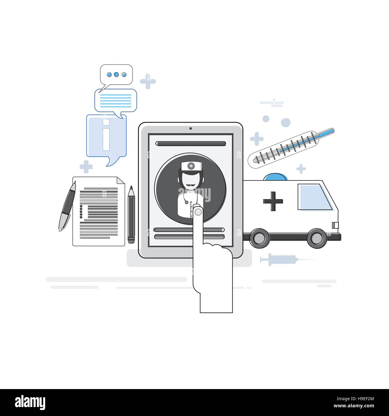 Hospital Medical Application Health Care Medicine Online Web Banner ...