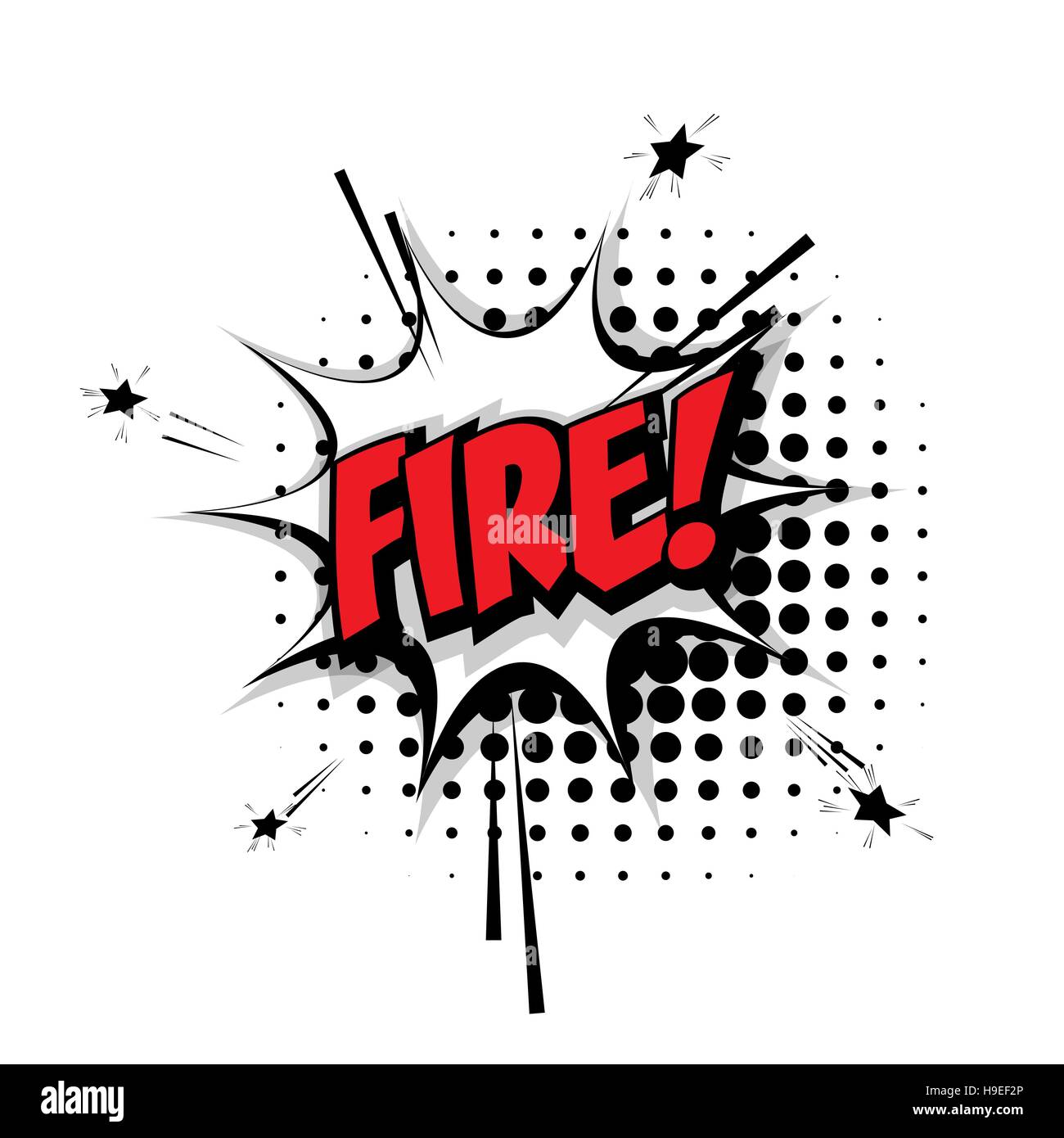 Comic text fire pop art bubble Stock Vector Image & Art - Alamy