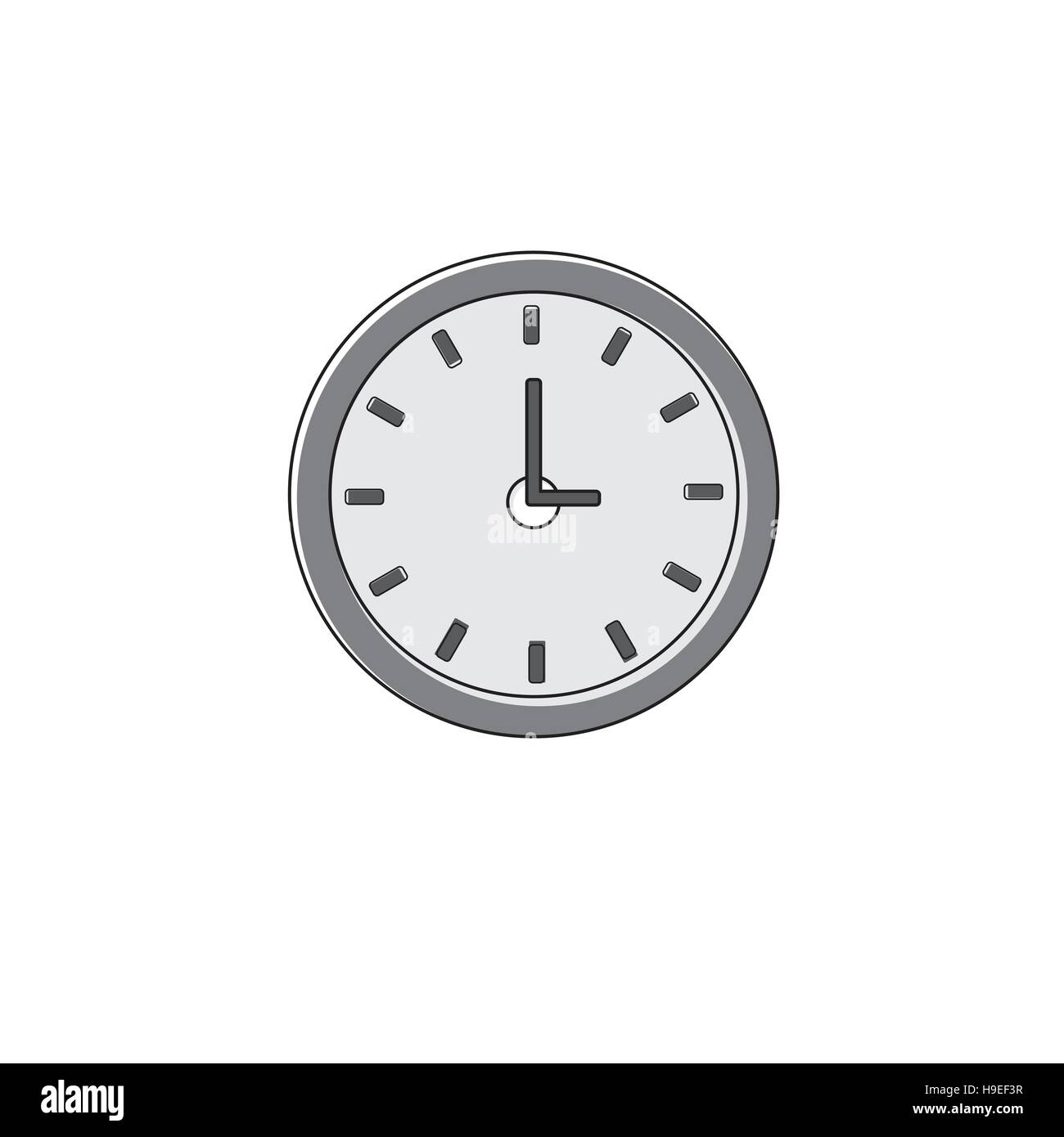 Clock Time Watch Icon Thin Line Stock Vector Image & Art - Alamy